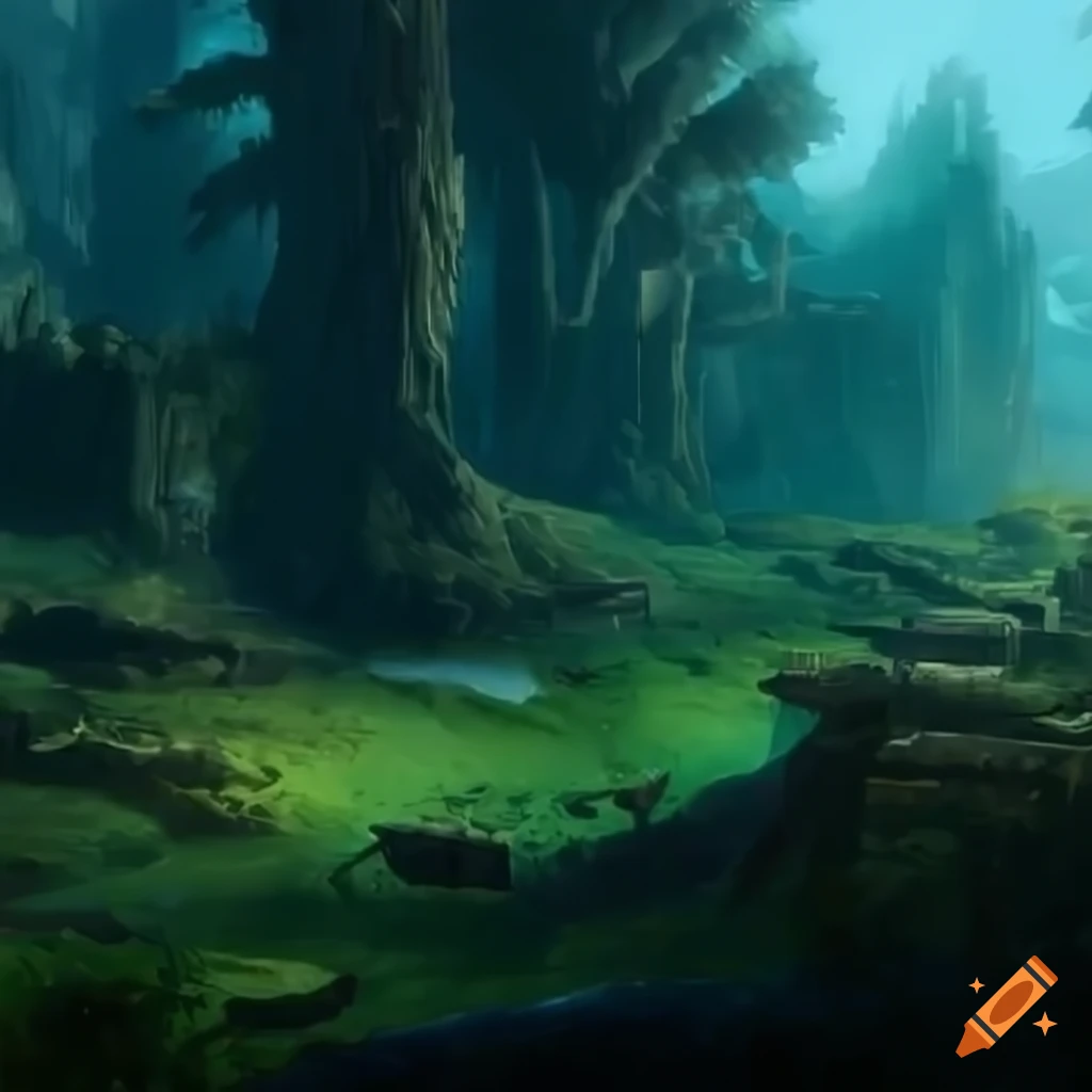 Wide fantasy environment for rpg game on Craiyon