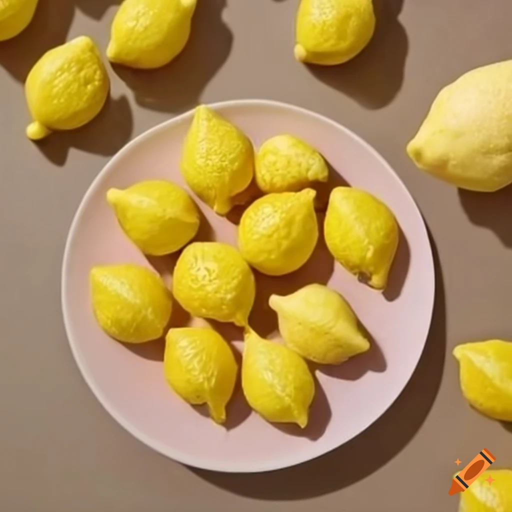 Lemon-shaped delicious candies on Craiyon
