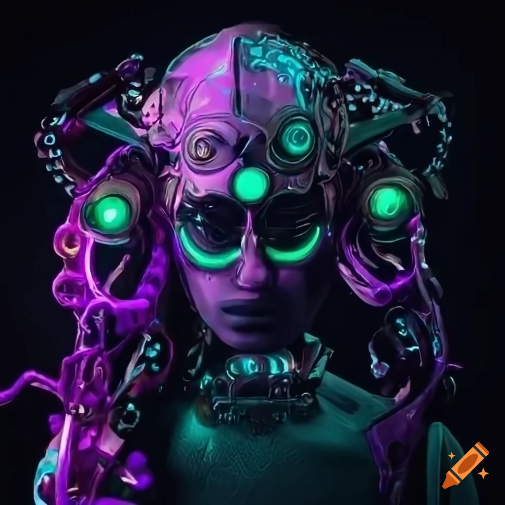 Cybernetic stylized octopus in cyberpunk style on Craiyon