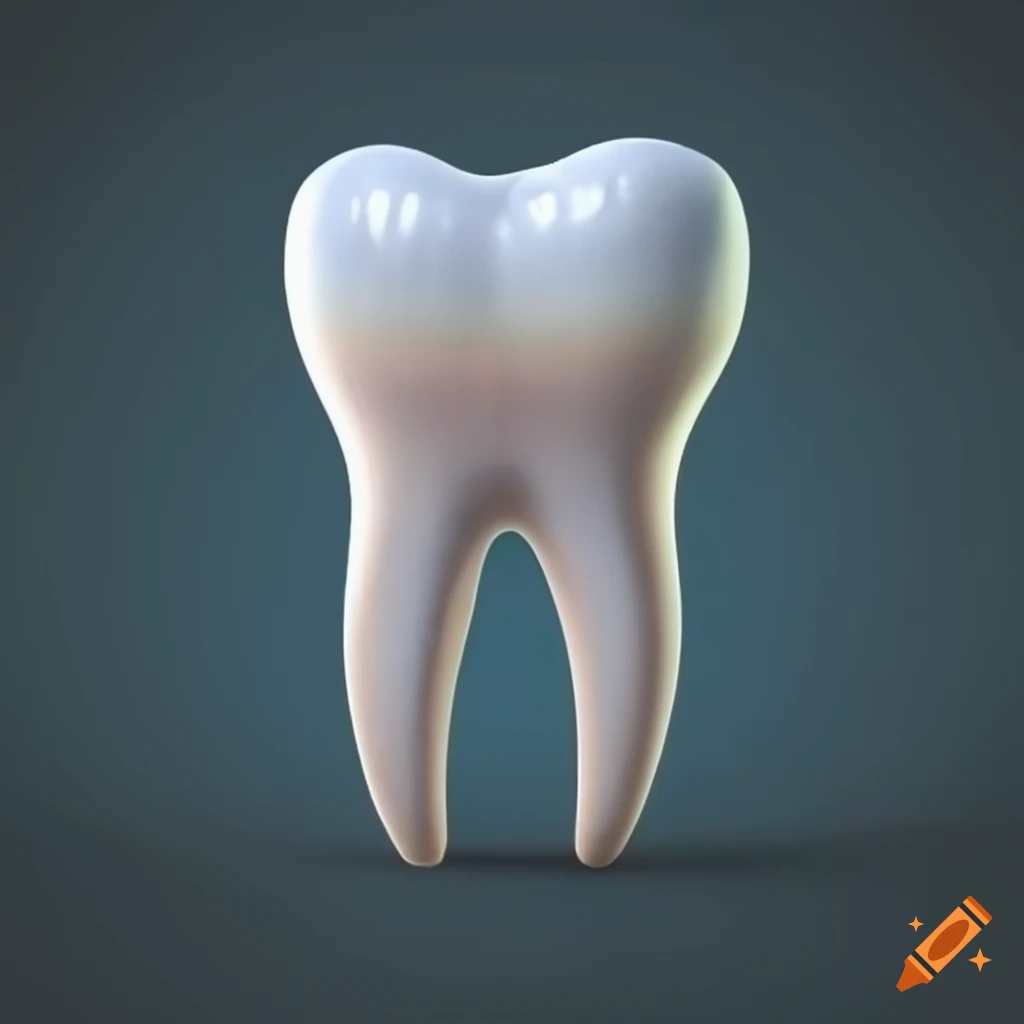 Close up of a 3d tooth on Craiyon