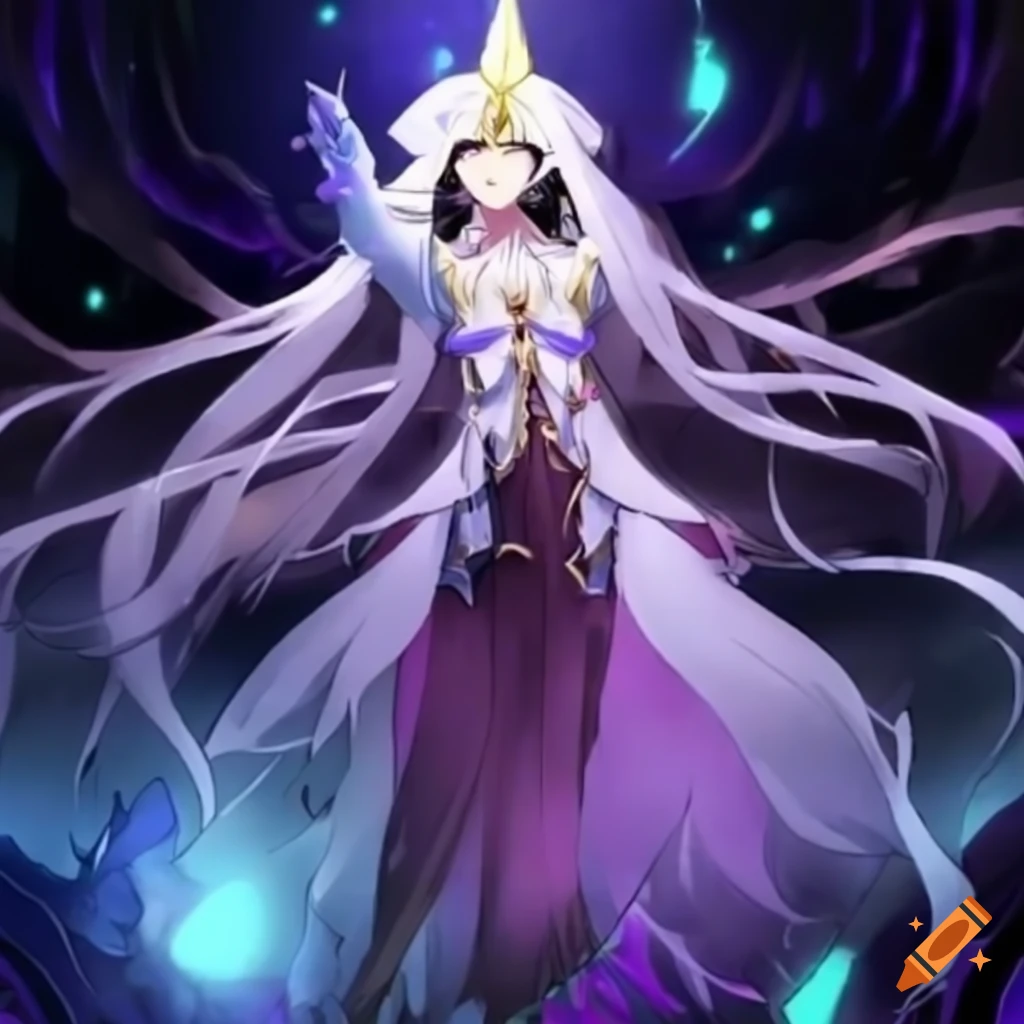 Anime spirit summoning divine help with magic on Craiyon