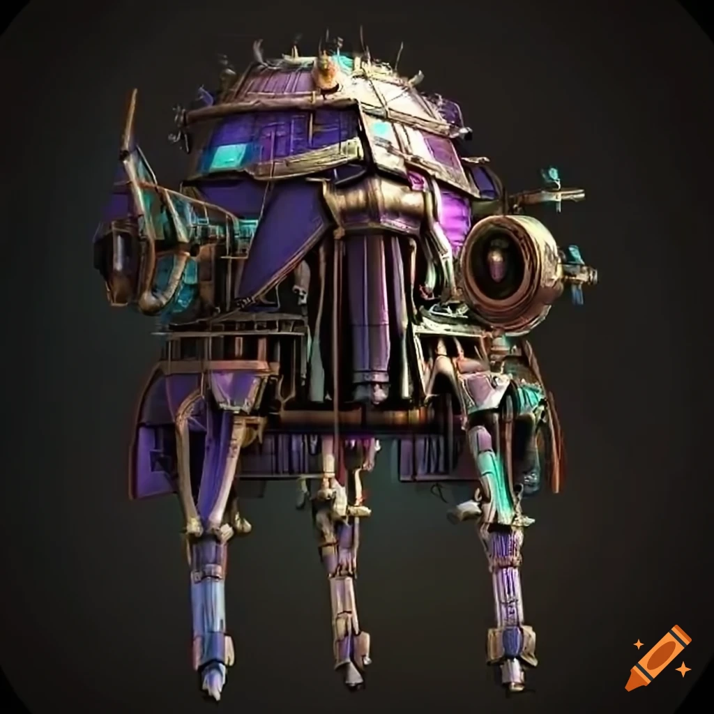 Magitek construct named The Arcane Walker with steam and large legs on ...
