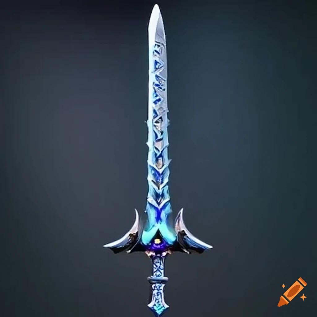 Magic intricate curved master sword on Craiyon