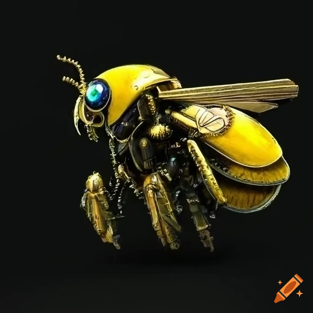Steampunk bumblebee illustration on Craiyon