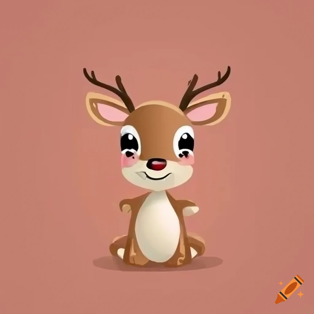Happy cute deer in disney style with a calm background on Craiyon