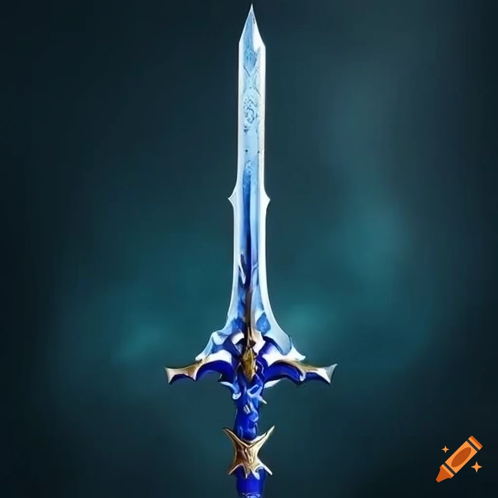Magic intricate curved master sword on Craiyon
