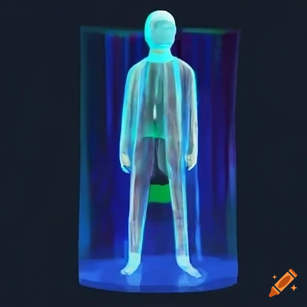 Faceless man hologram in full body view on Craiyon