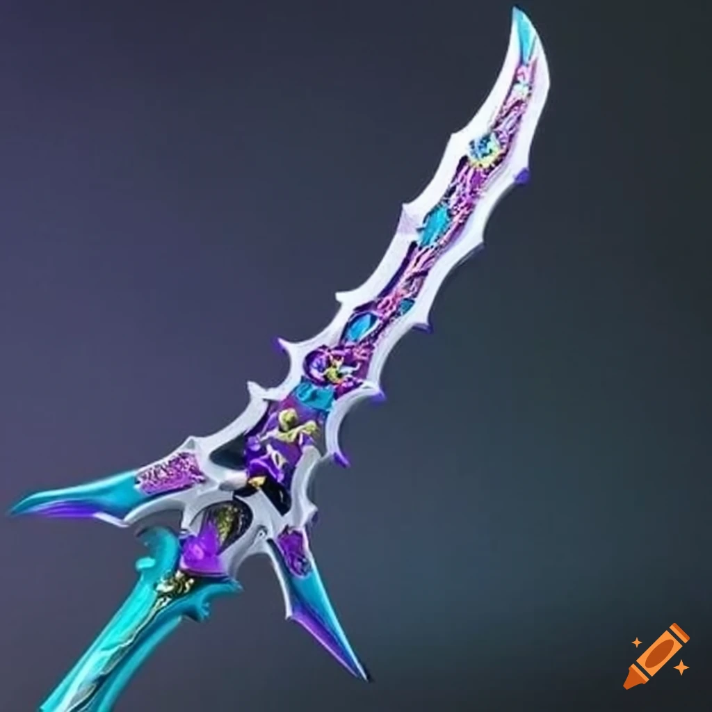 Intricate master sword with magical curves on Craiyon
