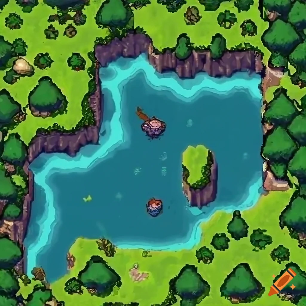 Rpg maker world map with top-down view of wilderness in pokemon region ...