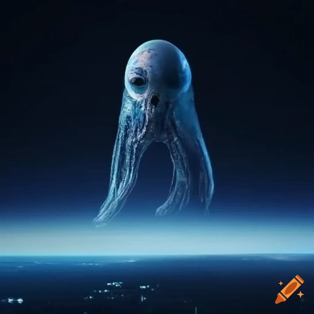 Space invasion with alien dreadnaught over global landmarks on Craiyon