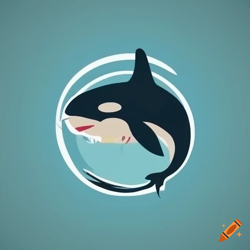 Killer whale circle logo on Craiyon