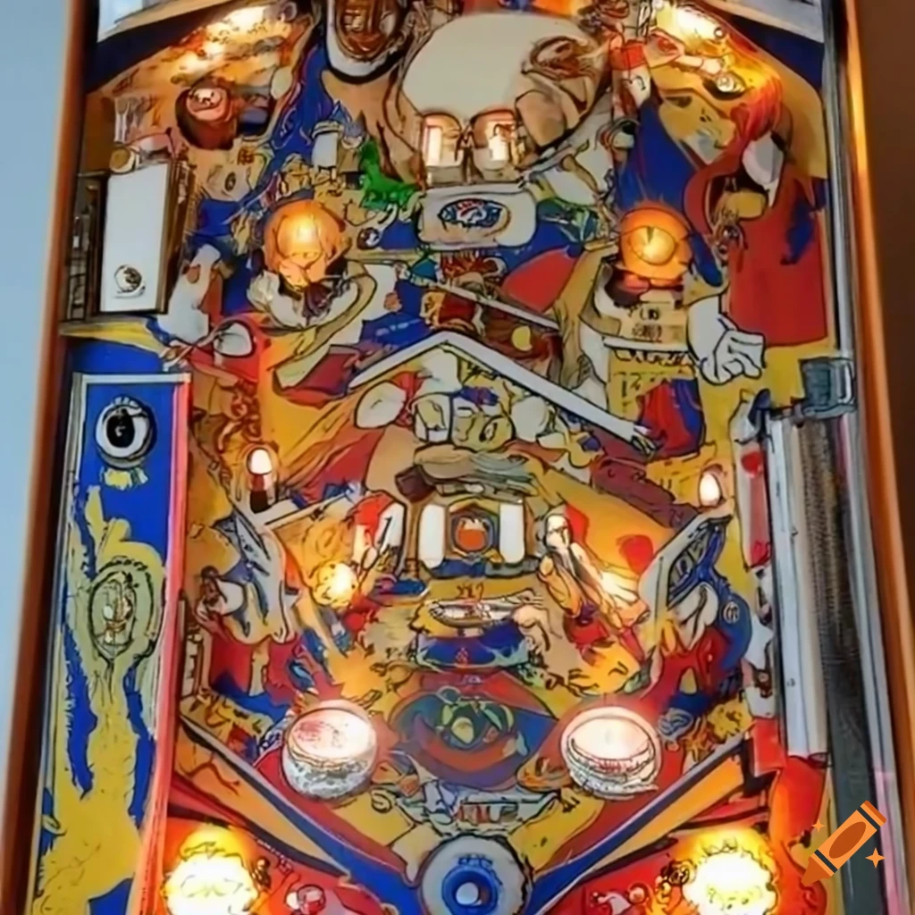 Pinball machine with landsknecht theme on Craiyon