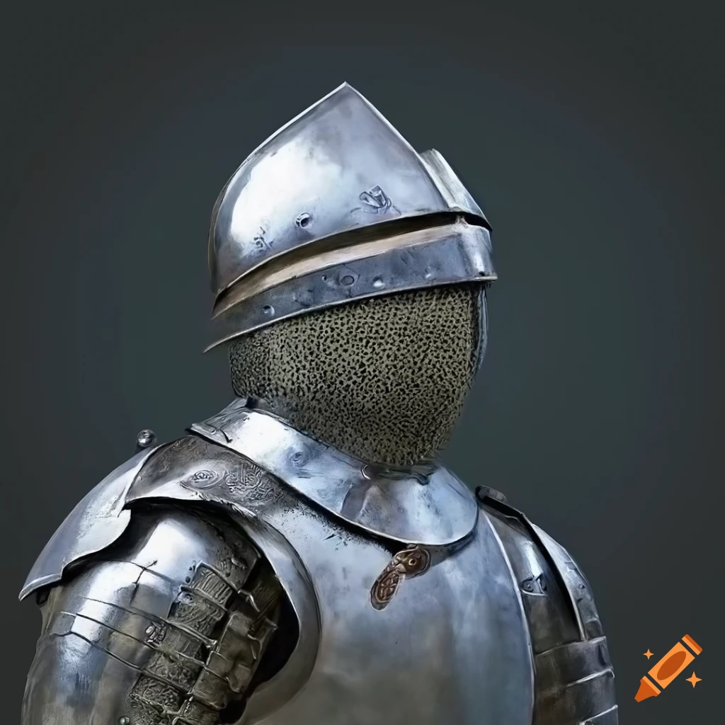 Medieval european knight in full plate armor with a two-handed sword on Craiyon