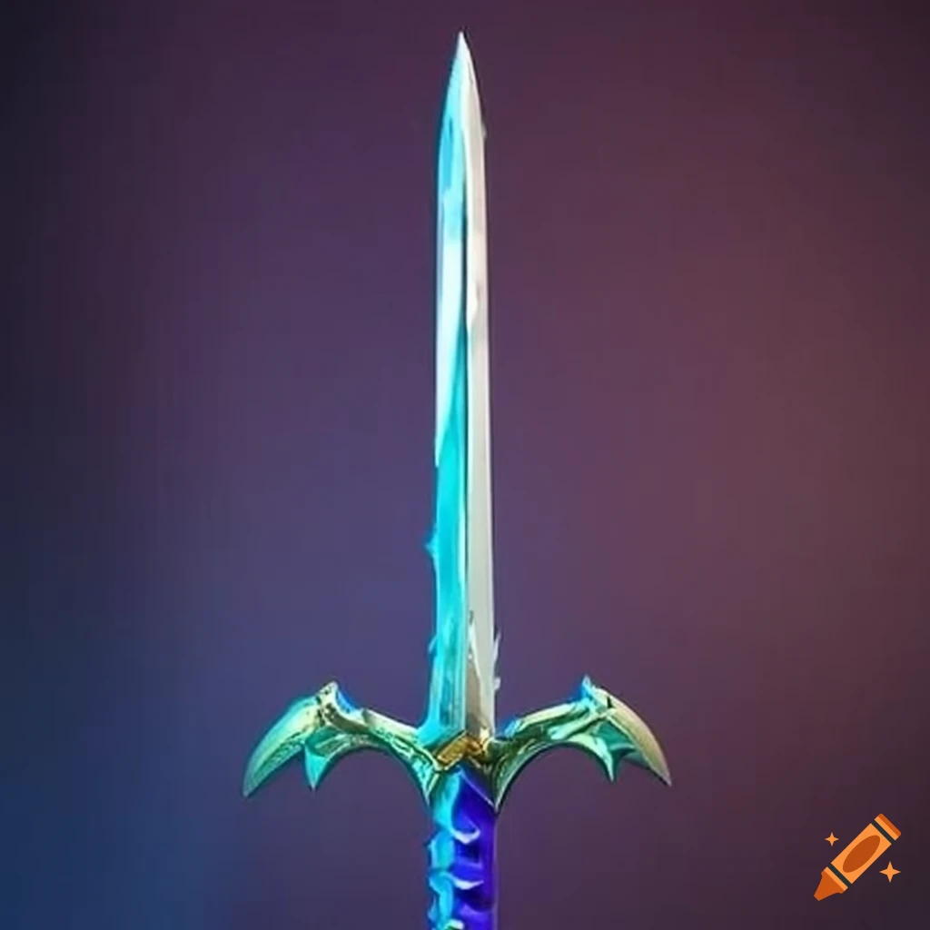 Intricate master sword with magical curves on Craiyon