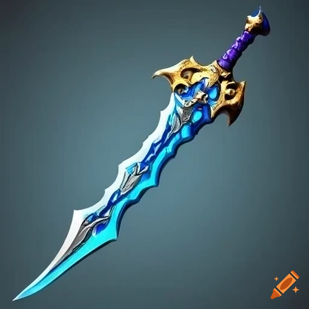 Magic intricate curved master sword on Craiyon
