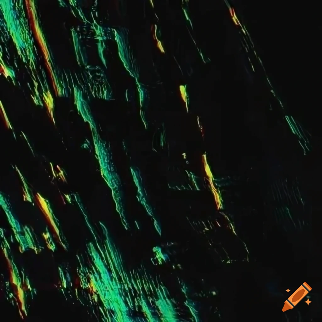 Glitch computer screen with Jackson Pollock art and VHS glitch effects ...