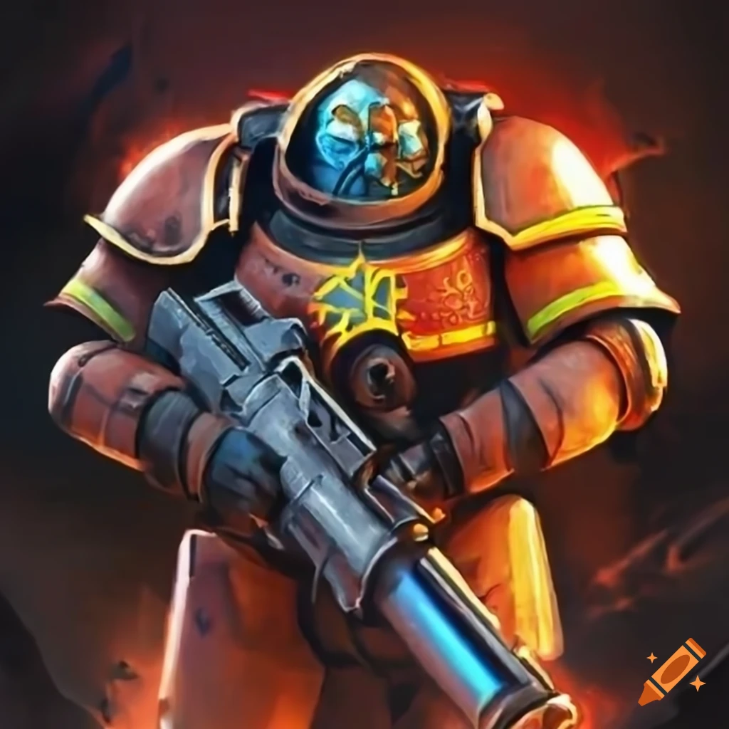 Space marine firefighter on Craiyon