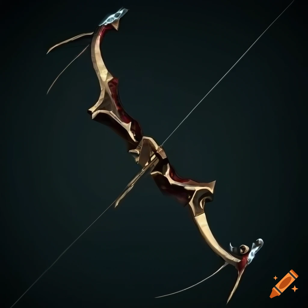 Futuristic metal bow in a fantasy setting on Craiyon