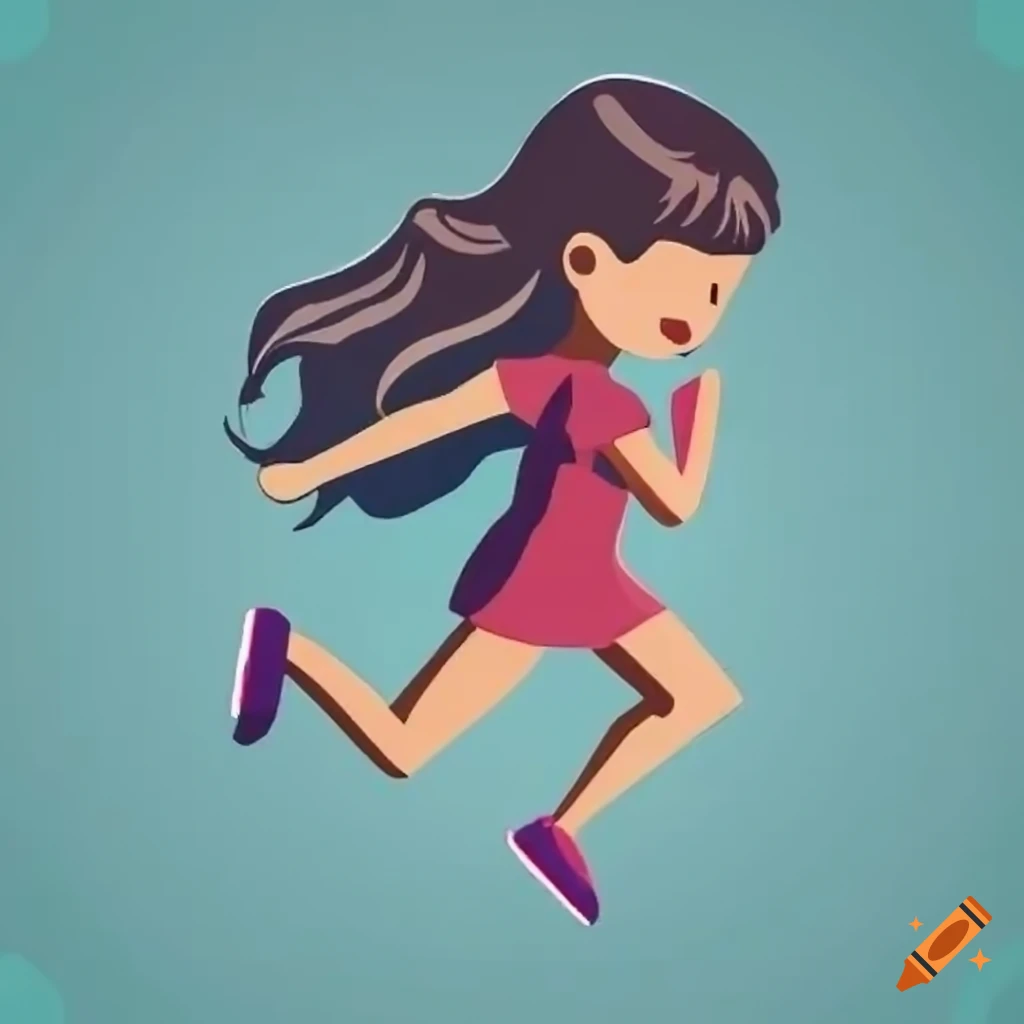 Girl running game icon on Craiyon