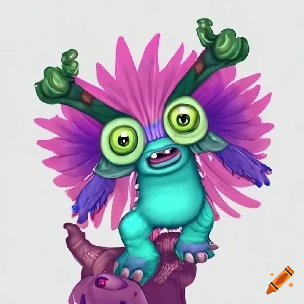 Enchanting one-legged monster inspired by my singing monsters game design on Craiyon