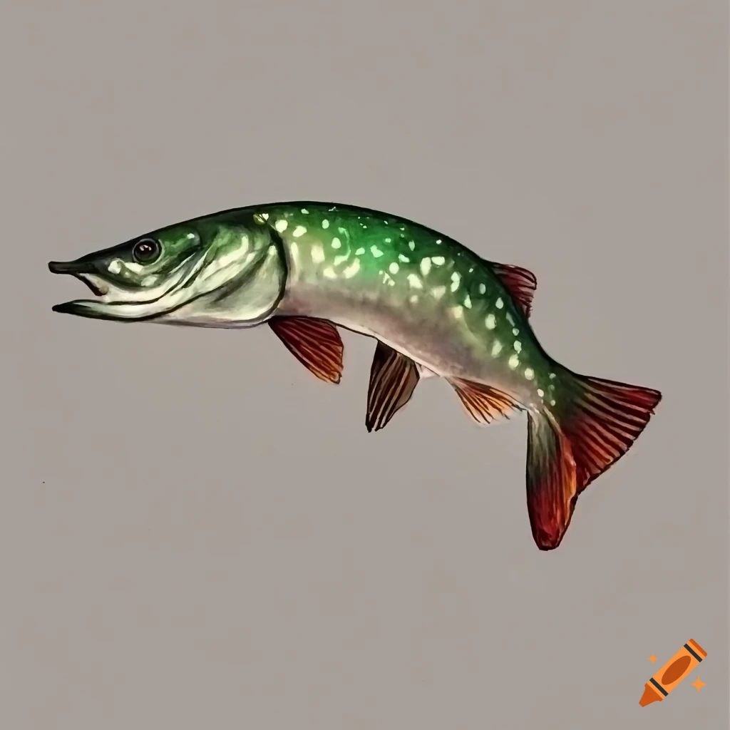 Pike in a canvas painting on Craiyon
