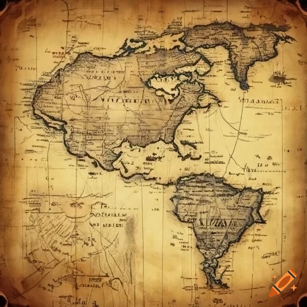 Old map with intricate details on Craiyon