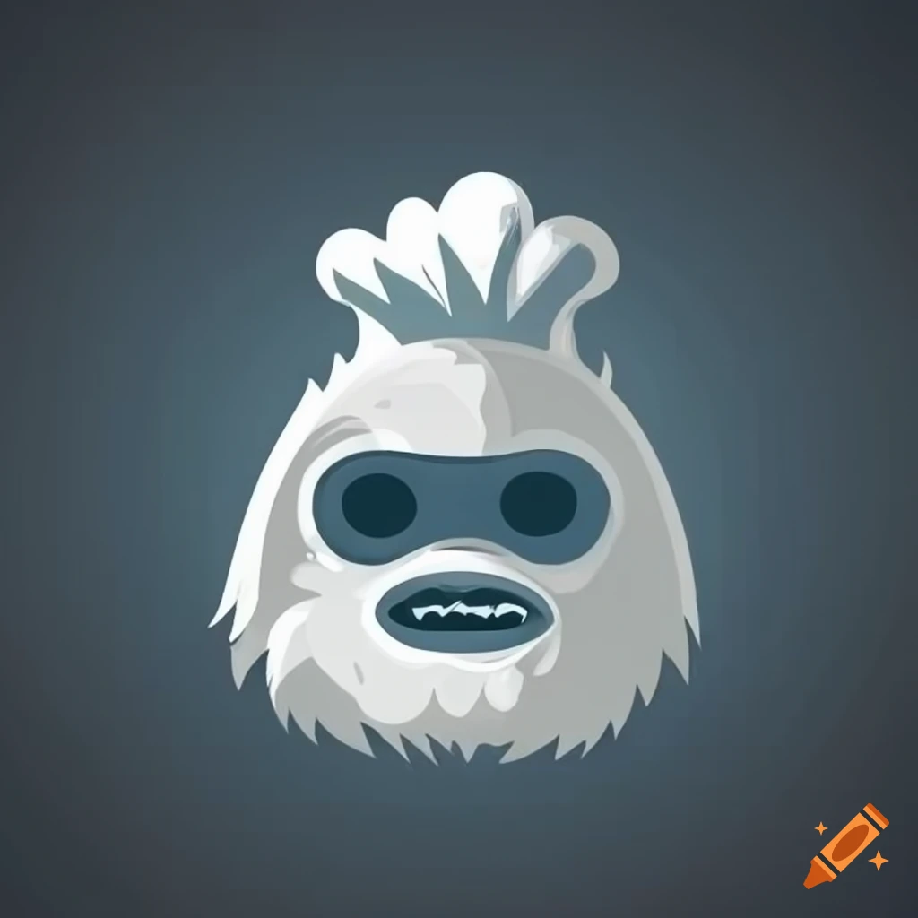Yeti wearing a chef hat in a simplistic logo design on Craiyon