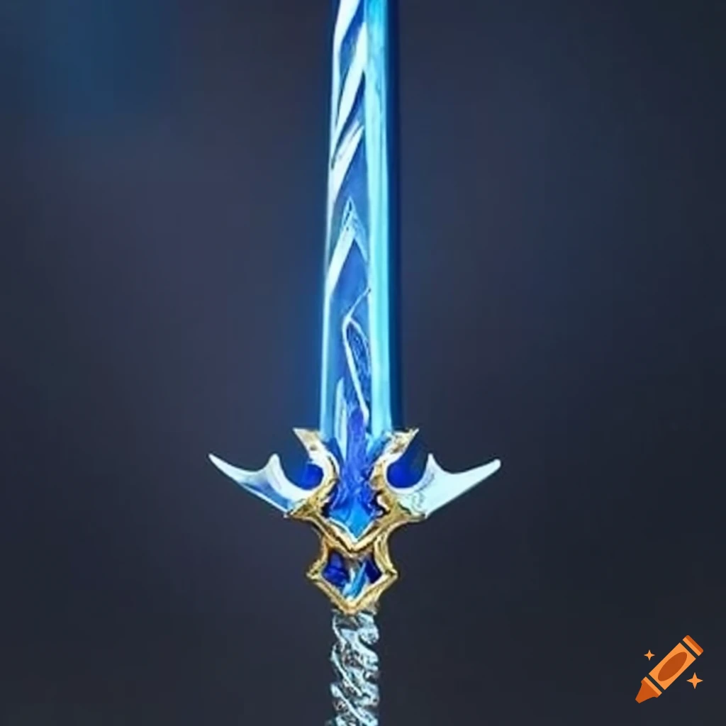 Intricate master sword with magical curves on Craiyon