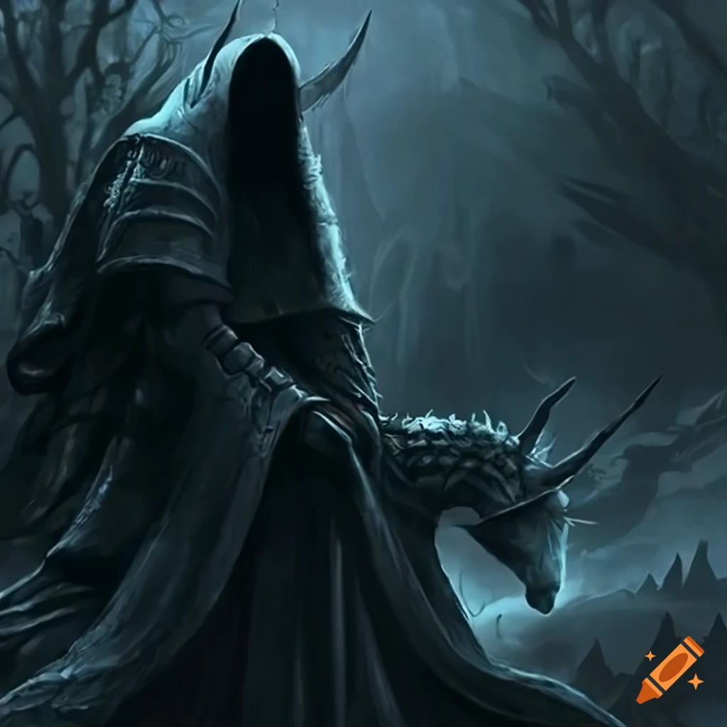 Nazgul in an epic fantasy setting with intricate details on Craiyon