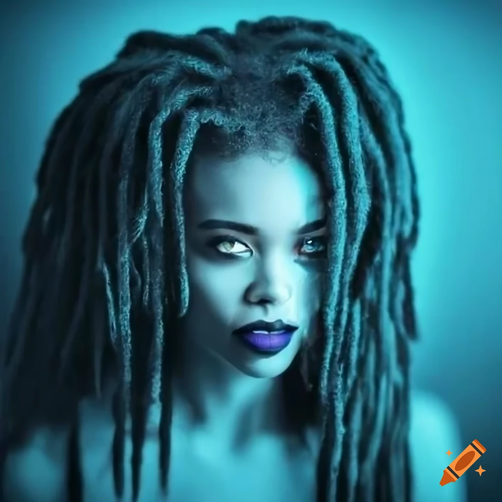 Beautiful african american vampire woman with long dreadlocks and ...