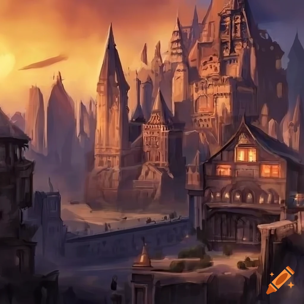 Detailed and captivating dnd fantasy city on Craiyon
