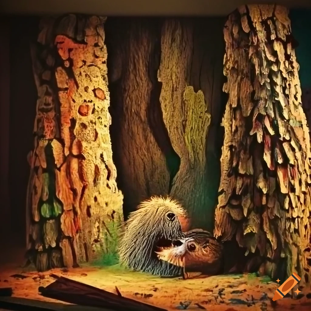 Joseph cornell diorama with salish-inspired motifs and 3d elements of nature on Craiyon