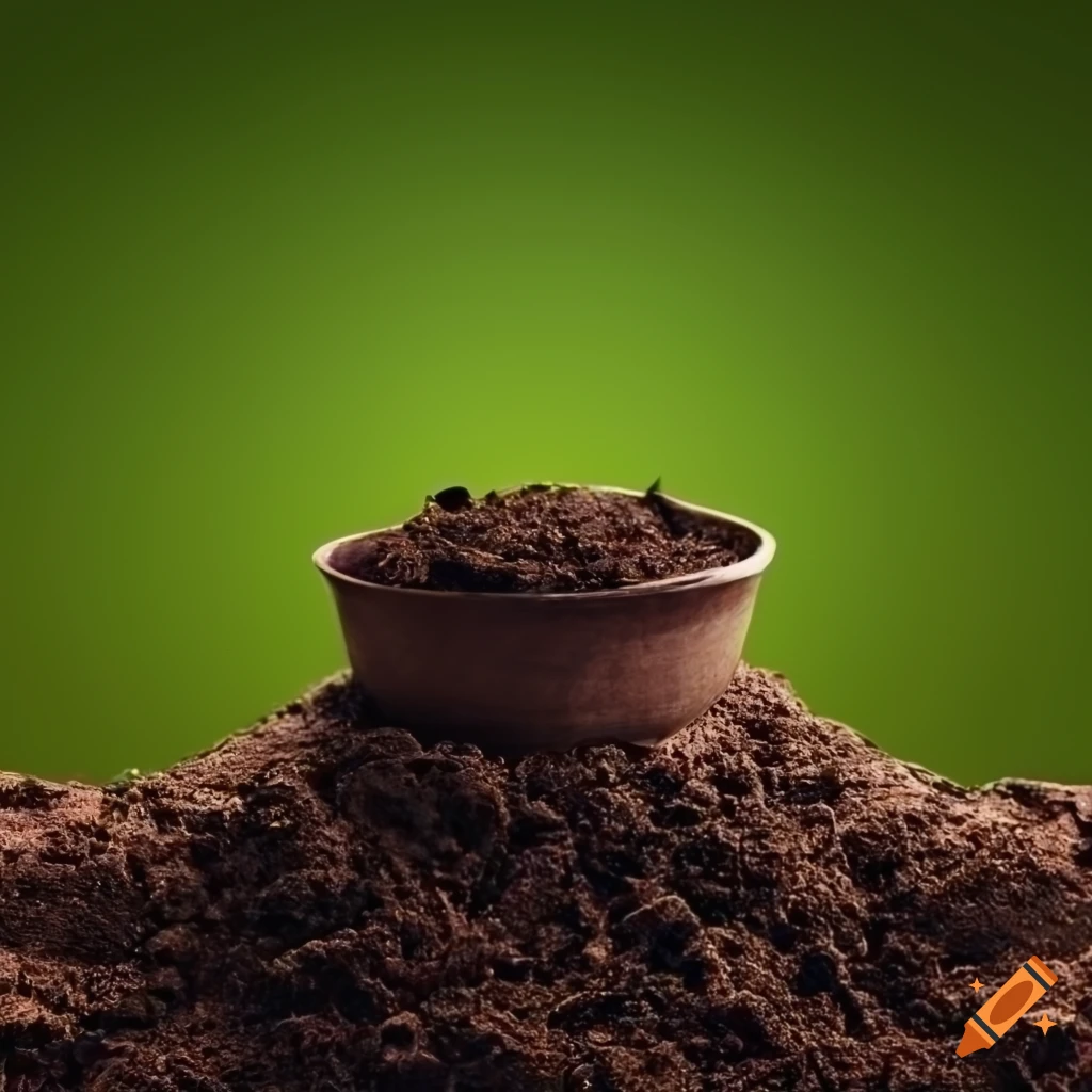 Pot of soil on a green background on Craiyon