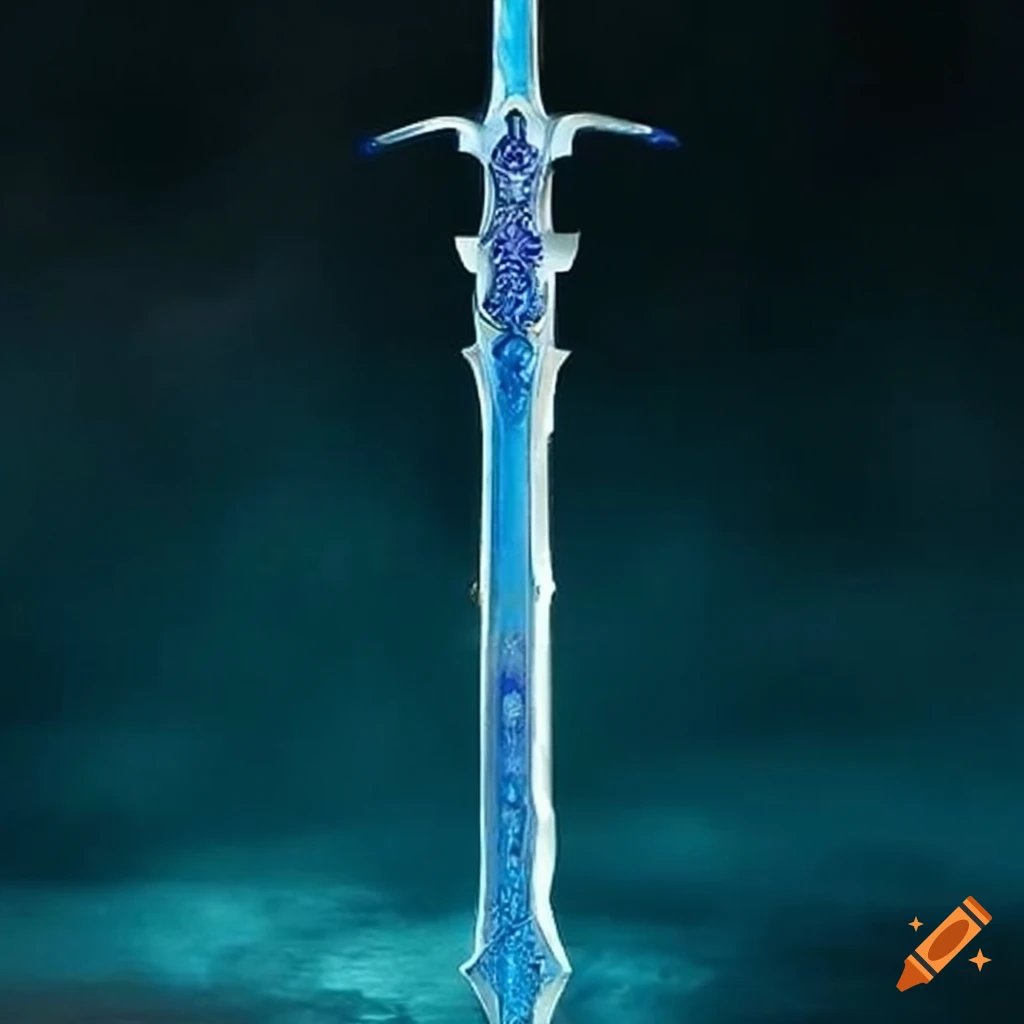 Intricate master sword with magical curves on Craiyon