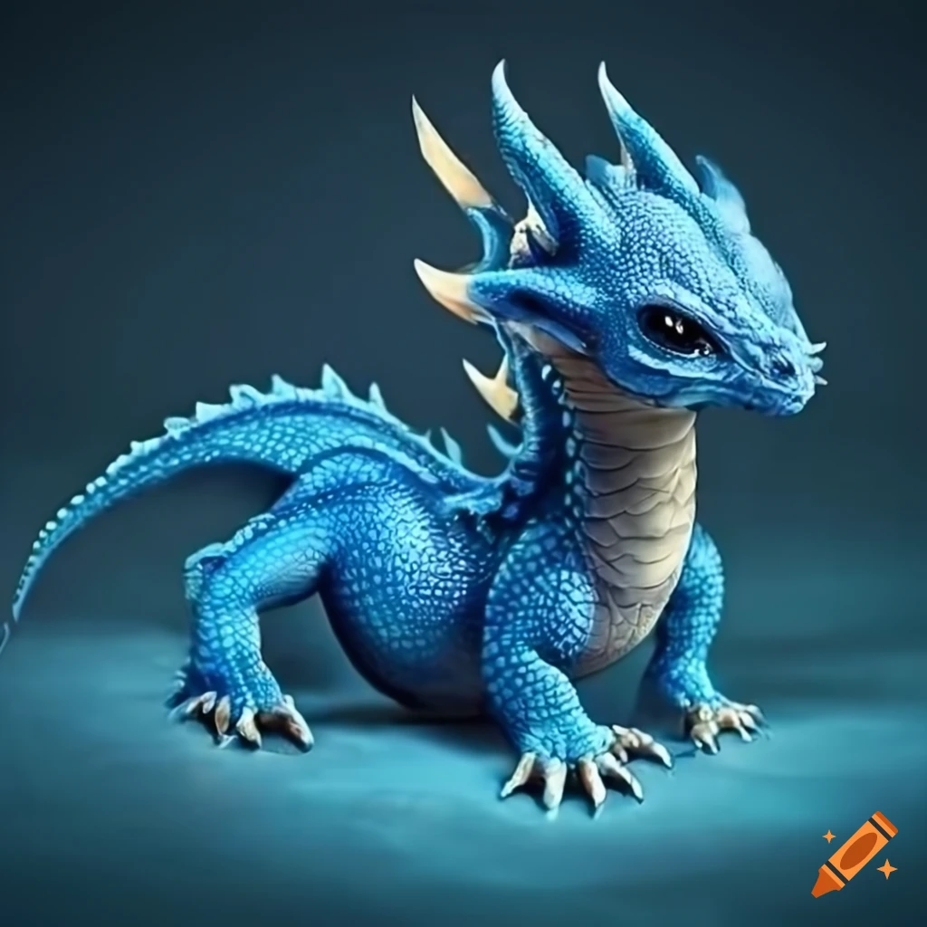 Blue baby dragon on Craiyon