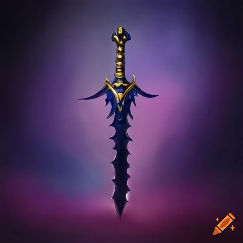 Magic intricate curved master sword on Craiyon