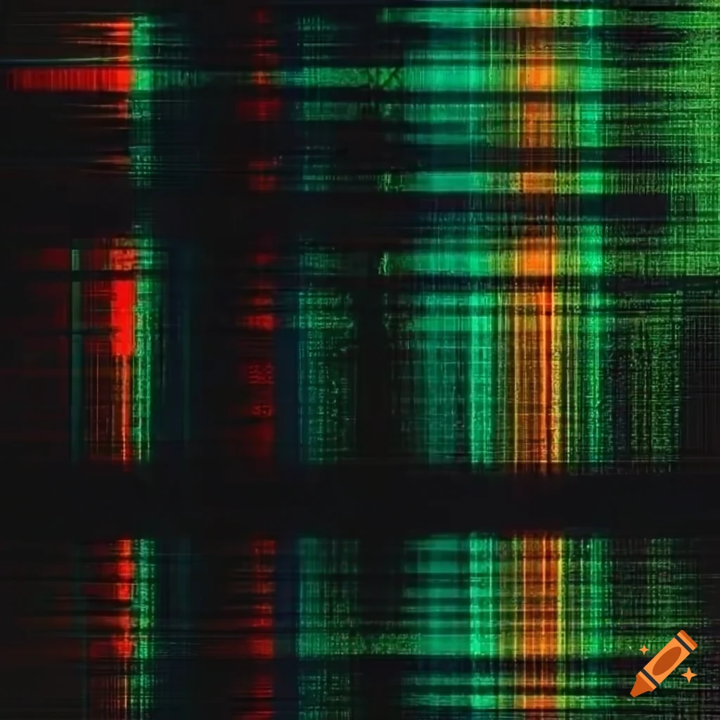 Glitch computer screen code with Jackson Pollock art and VHS glitch on ...