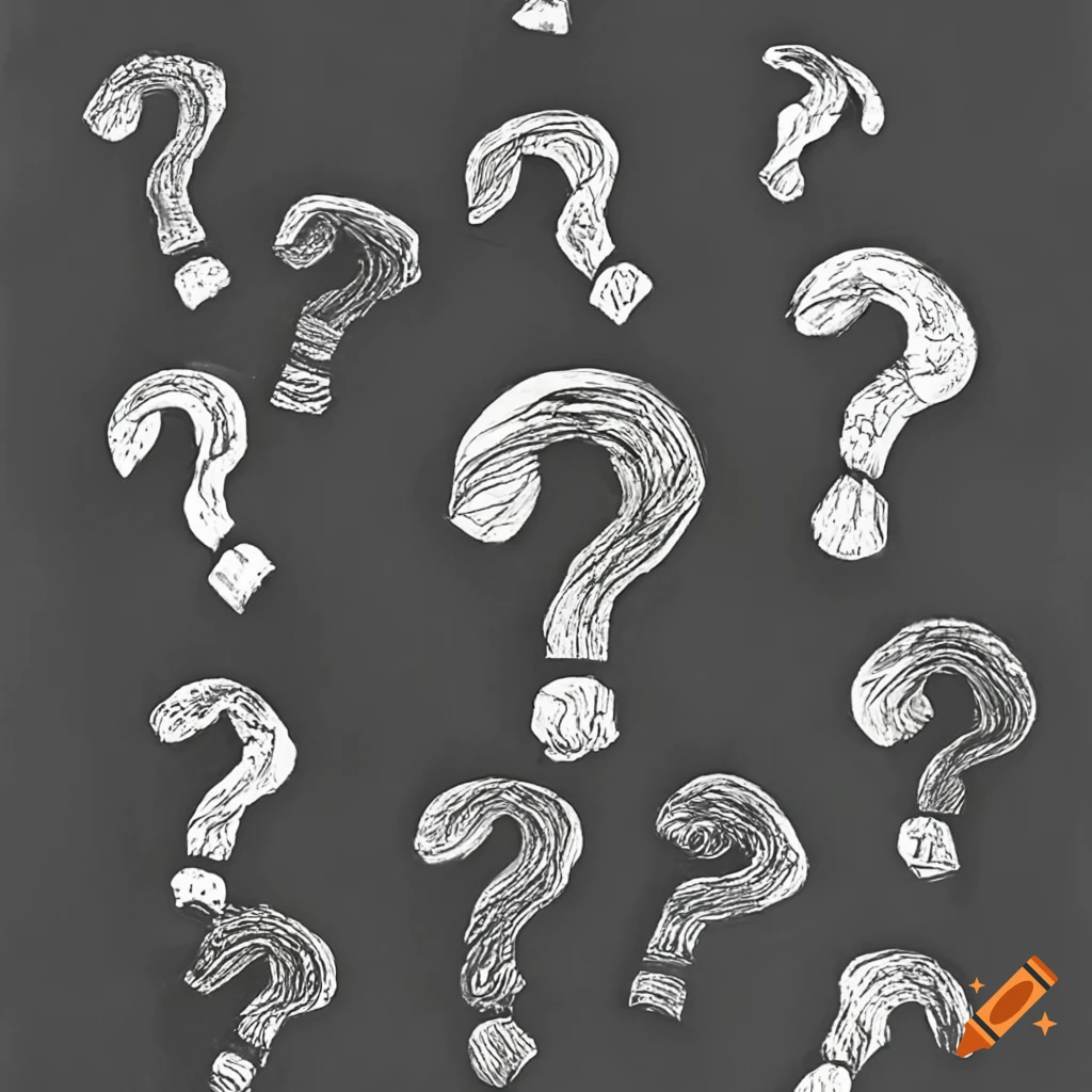 Upside down question marks in black and white with a horror aesthetic ...