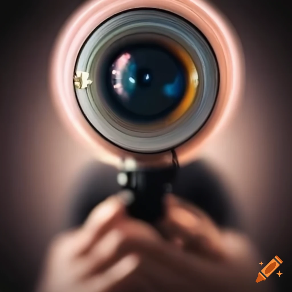 Camera lens compared to human eye and brain on Craiyon