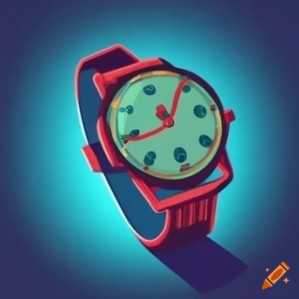 Canvas painting of a watch on Craiyon