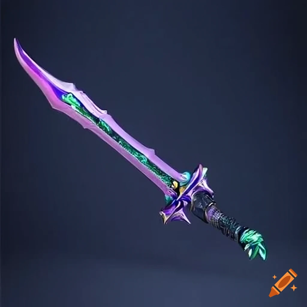 Magic intricate curved master sword on Craiyon