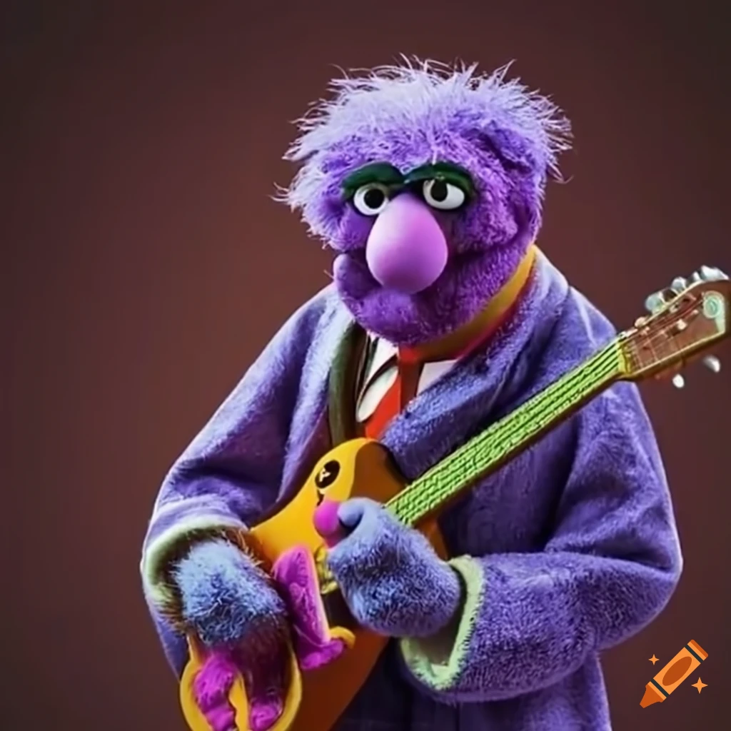 Muppet playing chicago blues guitar in jim henson style on Craiyon