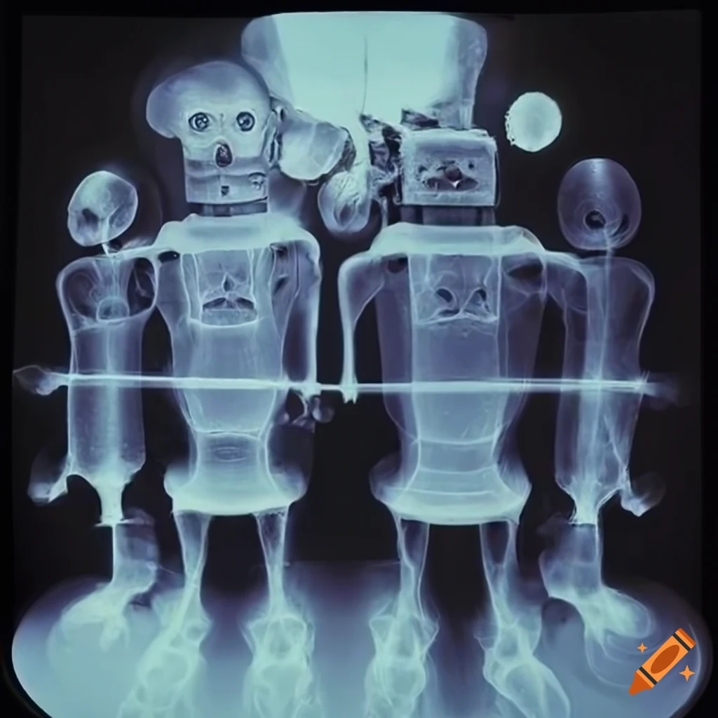Vintage 1920s x-ray of alien robots working in an ice cream store on ...
