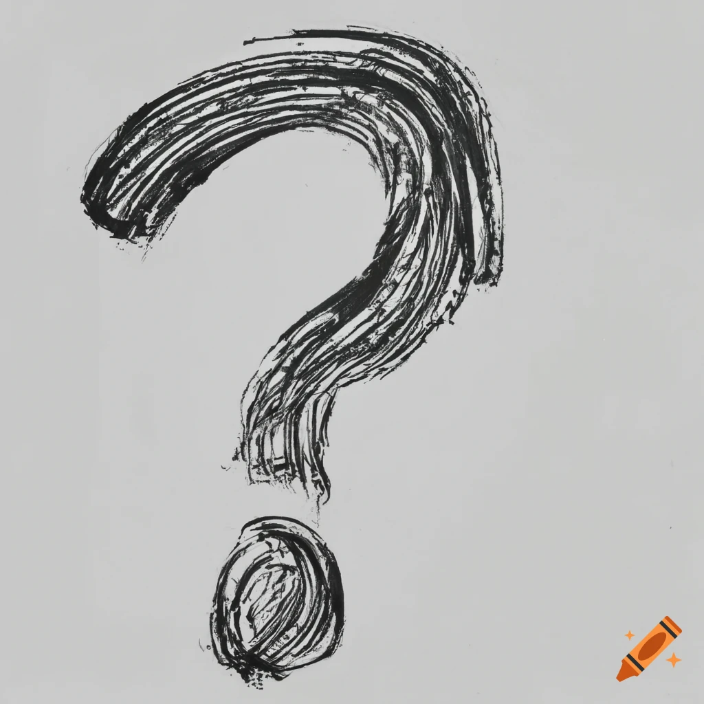 Abstract drawing of a question mark on Craiyon