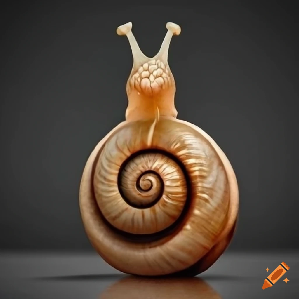 Art deco style snail sculpture on Craiyon