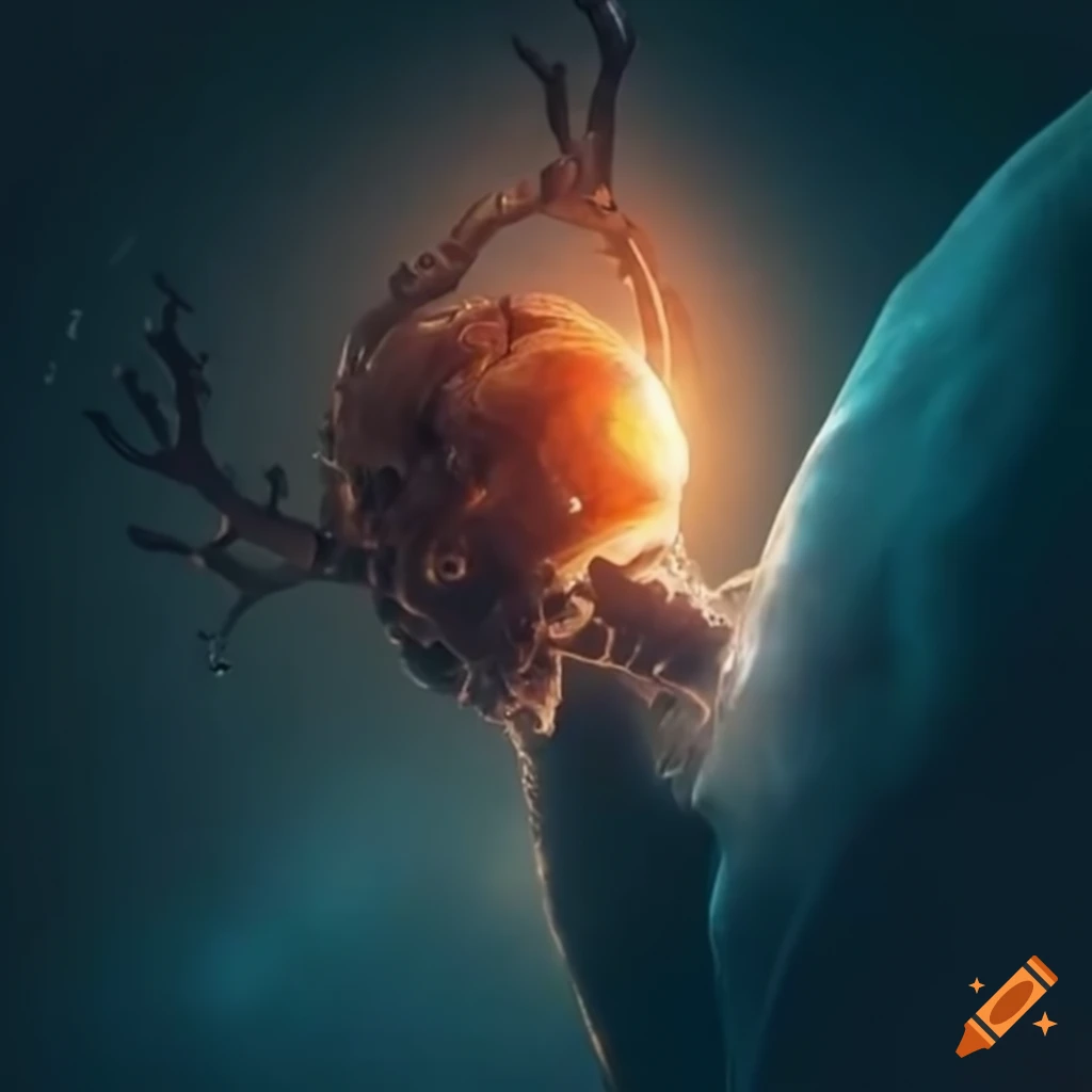 Huge menacing weapon looming over a viewer on Craiyon