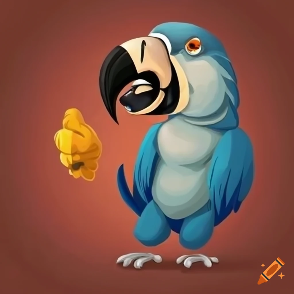 Cartoon angry parrot with teeth on Craiyon