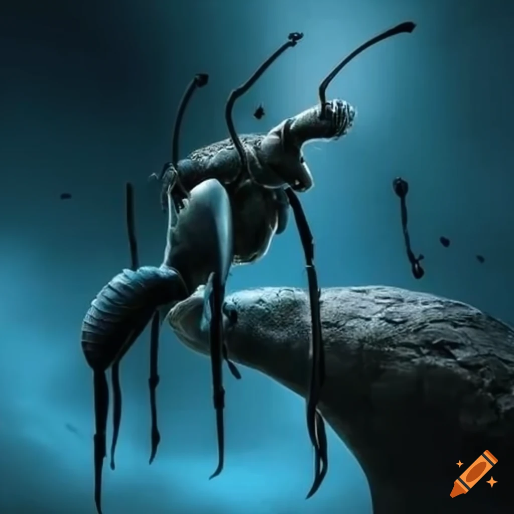 Giant menacing unnatural weapon seen from below on Craiyon