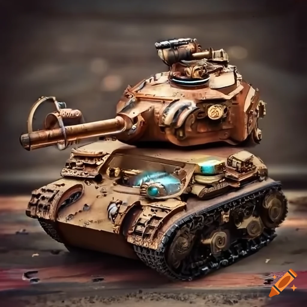 Mini combat tank in steampunk style on Craiyon