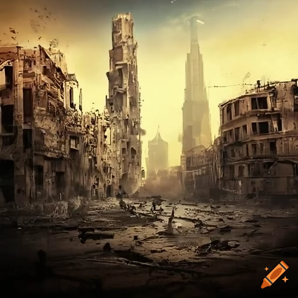 War-torn city on Craiyon